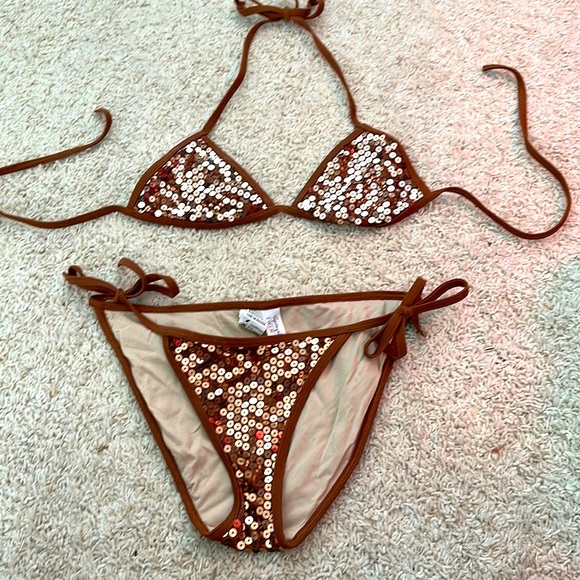 Spiegel swim | Swim | Lt Brown With Lt Tan Colored Glitter Bikini From ...